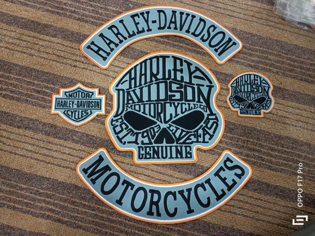 Patches, Harley Davidson Skull,embroidered Patch Iron on Large Size - Etsy