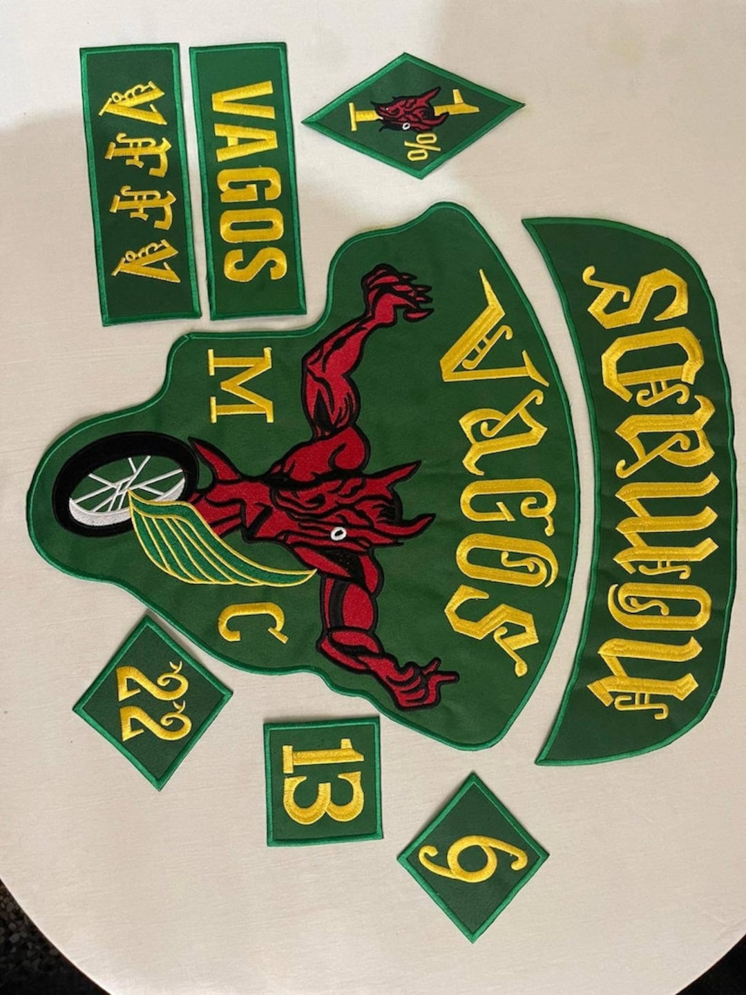 Infamous Vagos Motorcycle Club Nomads and California Mc 35cm Iron on ...