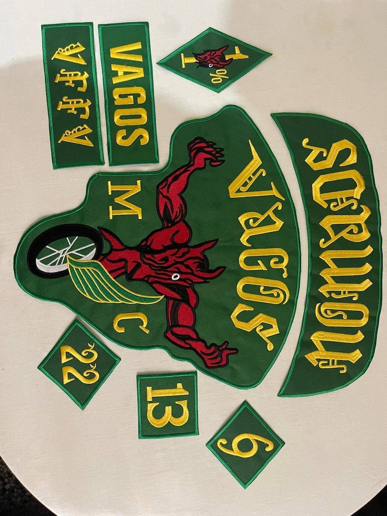 Infamous Vagos Motorcycle Club Nomads and California Mc 35cm Iron on ...