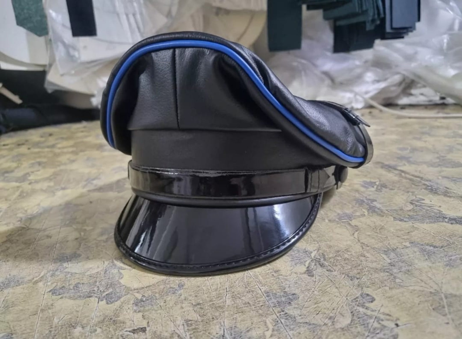 Genuine Leather Army Miltaria Style Gay Bluf Caps - Etsy