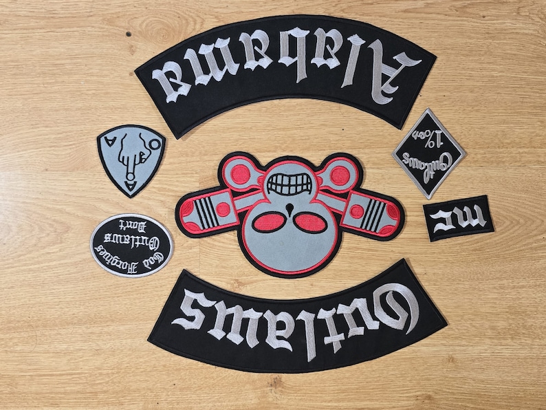 Outlaw Chicago Forgives Biker Patch Embroidered Iron on Rider Full Set ...