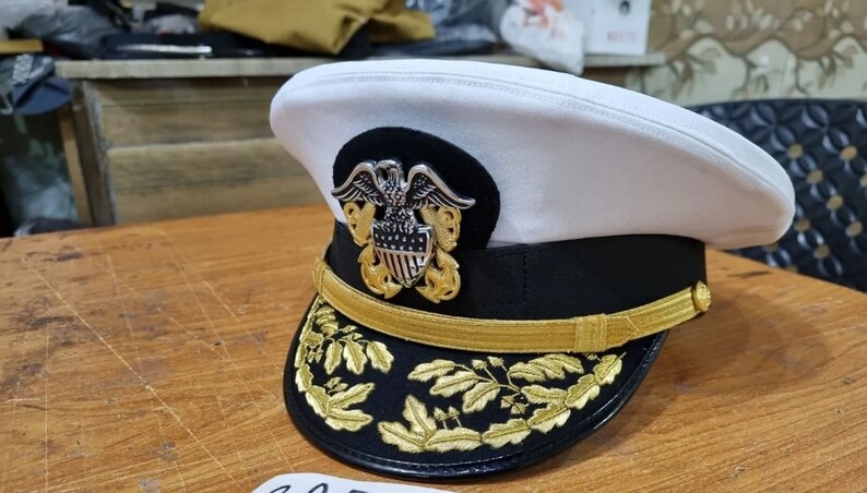 Wwll US Navy Officer Hat , US Navy Admiral Cap Repro in All Sizes Four ...