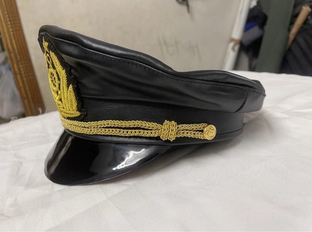 Replica Classic Ship Yacht Commander Real Leather Navy Sailor Cap - Etsy