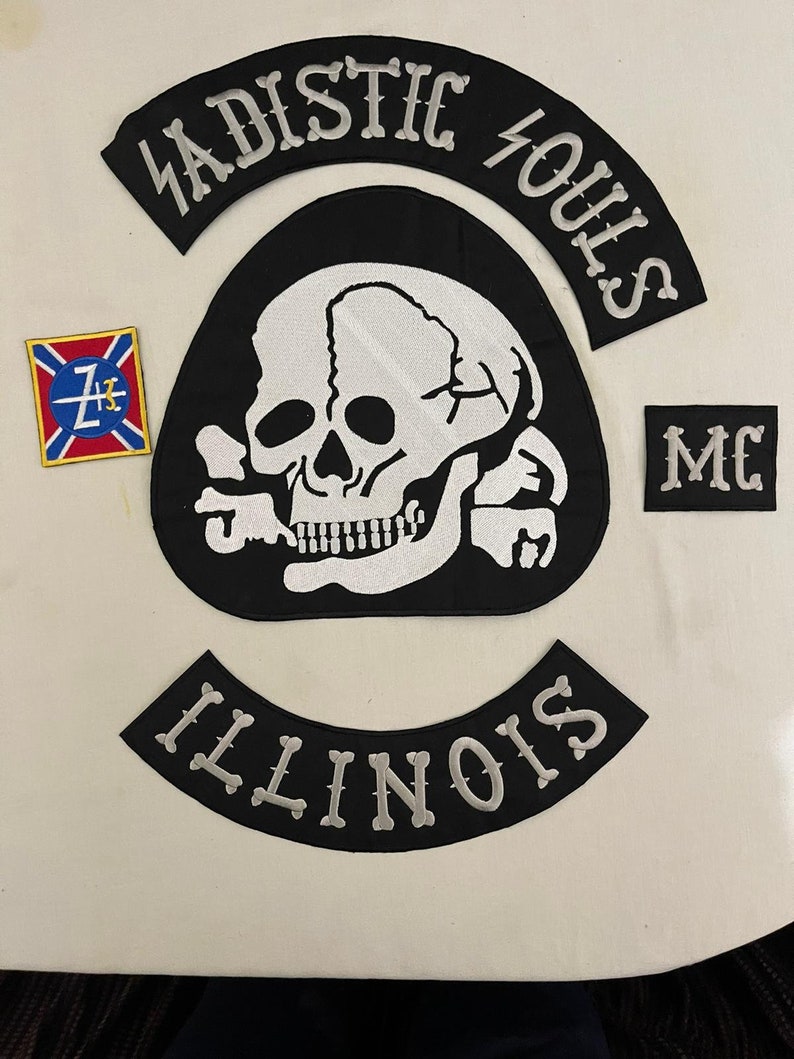 Sadistic Souls Mc Illinois Embroidery Patch Set Iron On - Etsy Australia