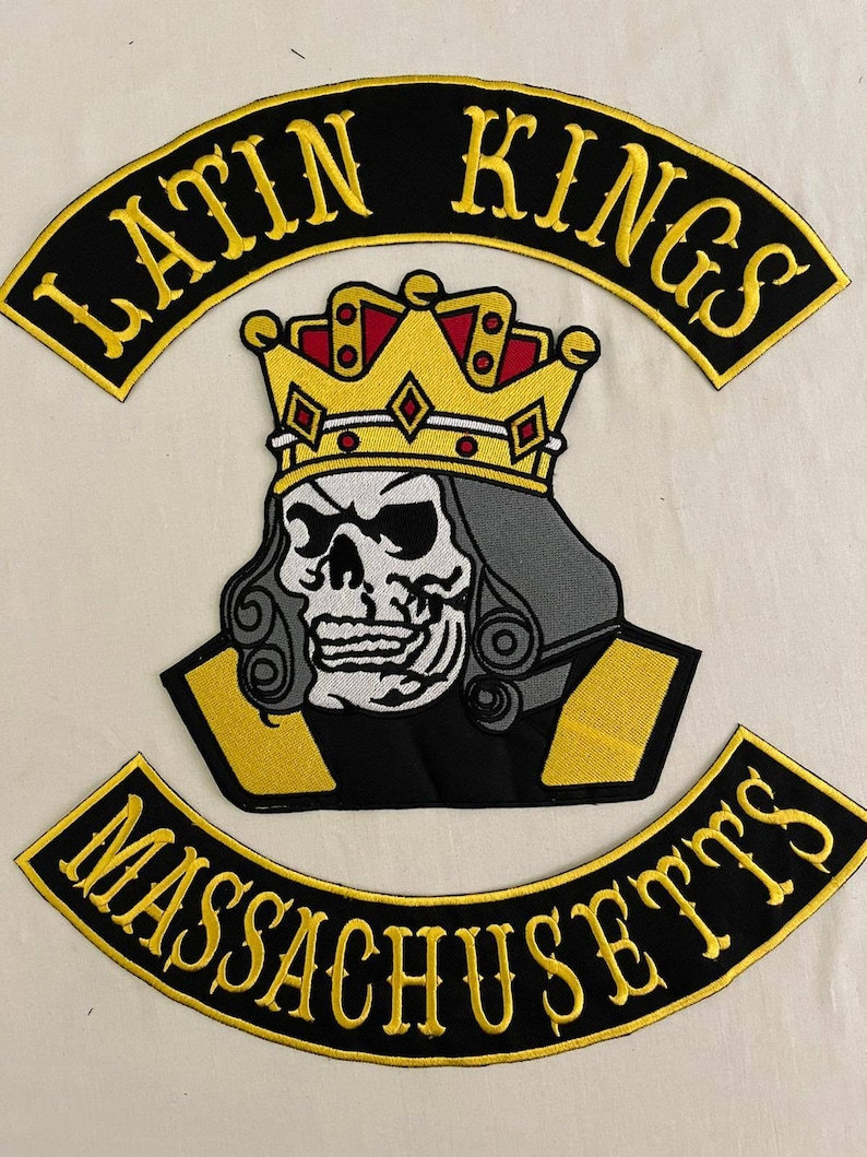 Latin Kings Massachusetts Embroidered Set of 3 Pcs Iron on 35 Cm W 13cm ...