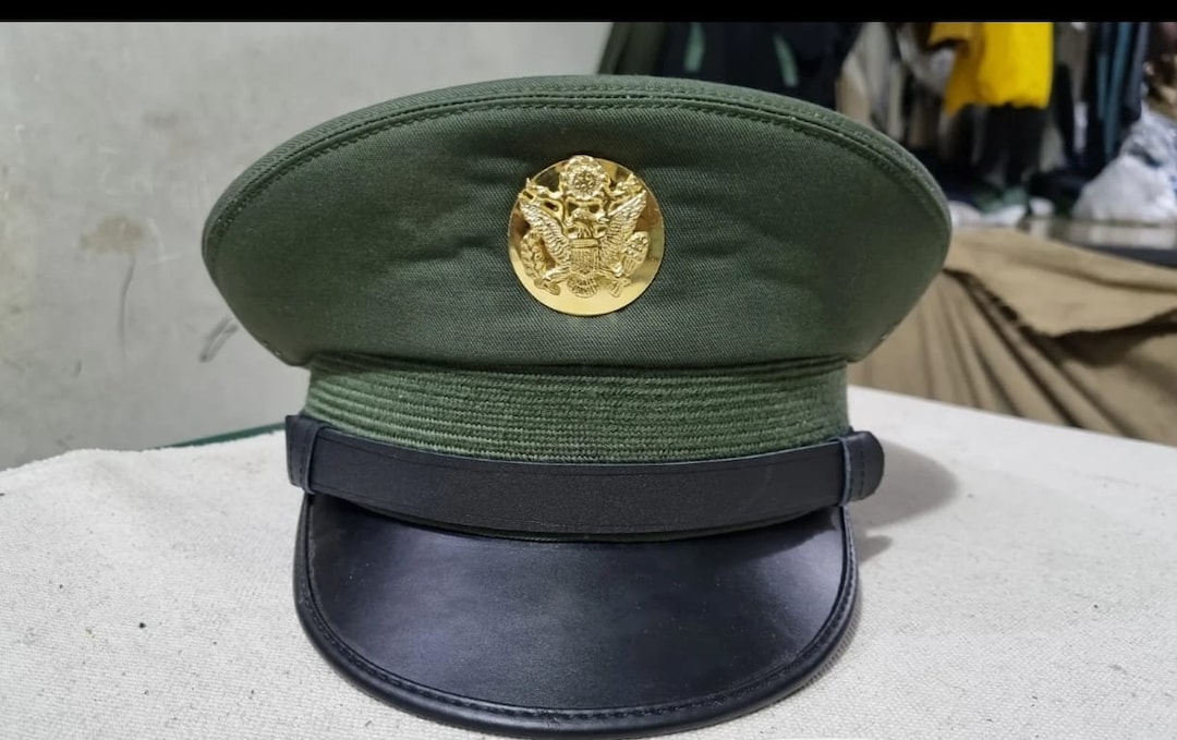 WW2 USA Army Officers Peaked Service Cap Military - Etsy
