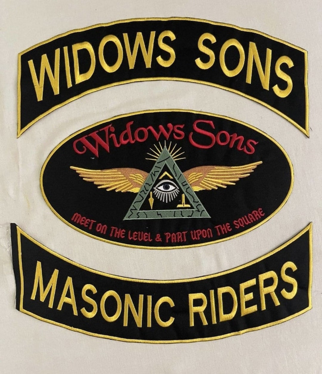 Widows Sons Masonic Riders 35cm Iron on Embroidered Set - Etsy