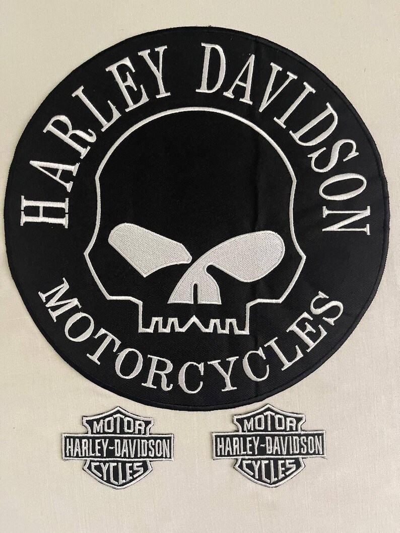 Patches, Harley Davidson Skull,embroidered Patch Iron on Large Size - Etsy