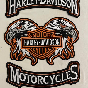 Harley Davidson Eagle Skull Large Patch 12" Motorcycle Jacket Back ...