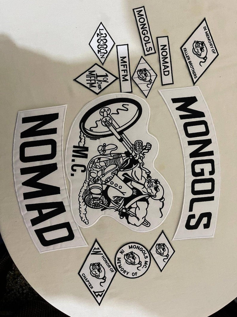 3pcs/ Set Mongols Nomad Biker Vest Embroidered 1% IN Memory - Etsy