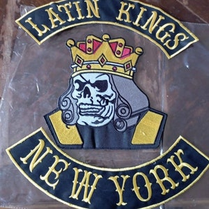 Latin Kings Massachusetts Embroidered Set of 3 Pcs Iron on 35 Cm W 13cm ...
