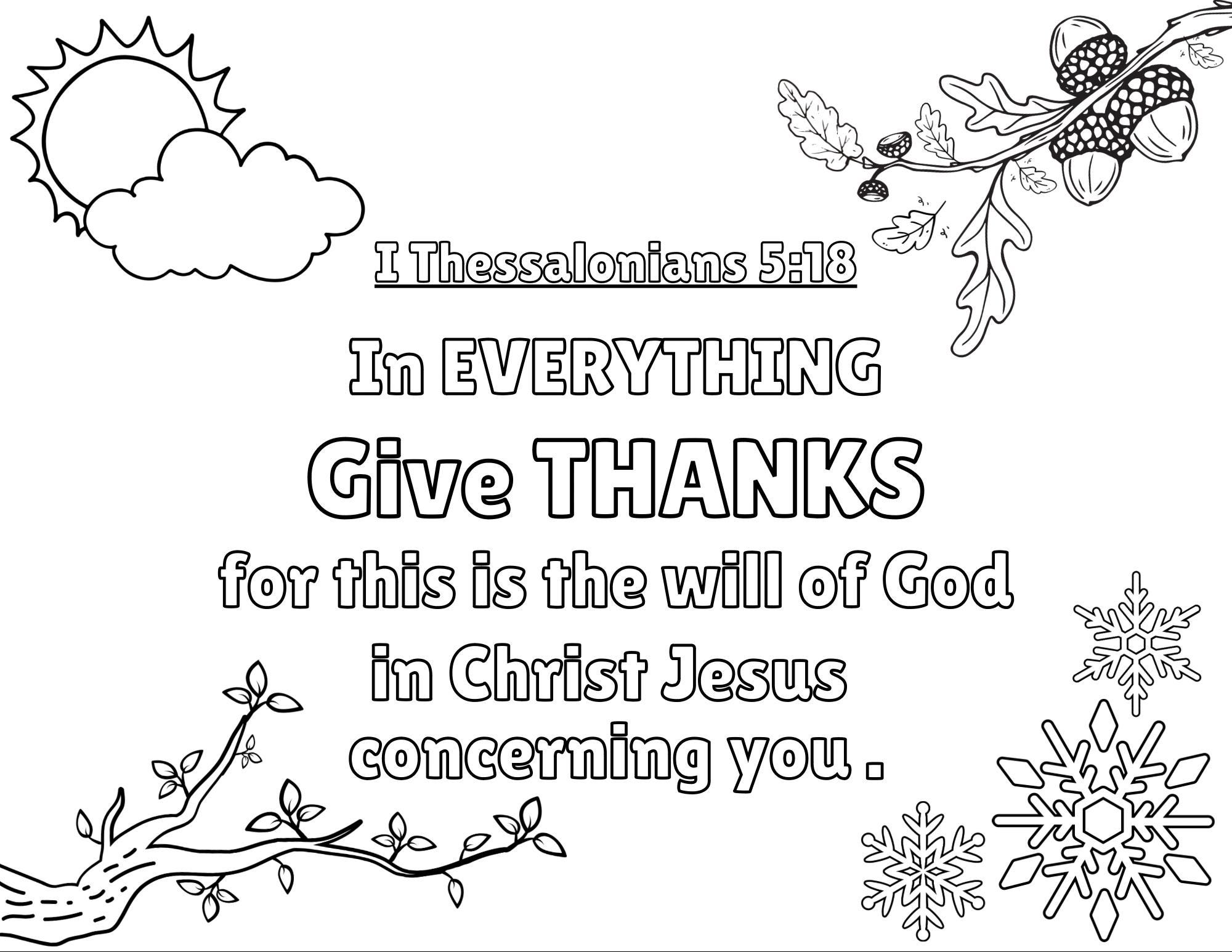 In Everything Give Thanks Colouring Page Printable - Etsy