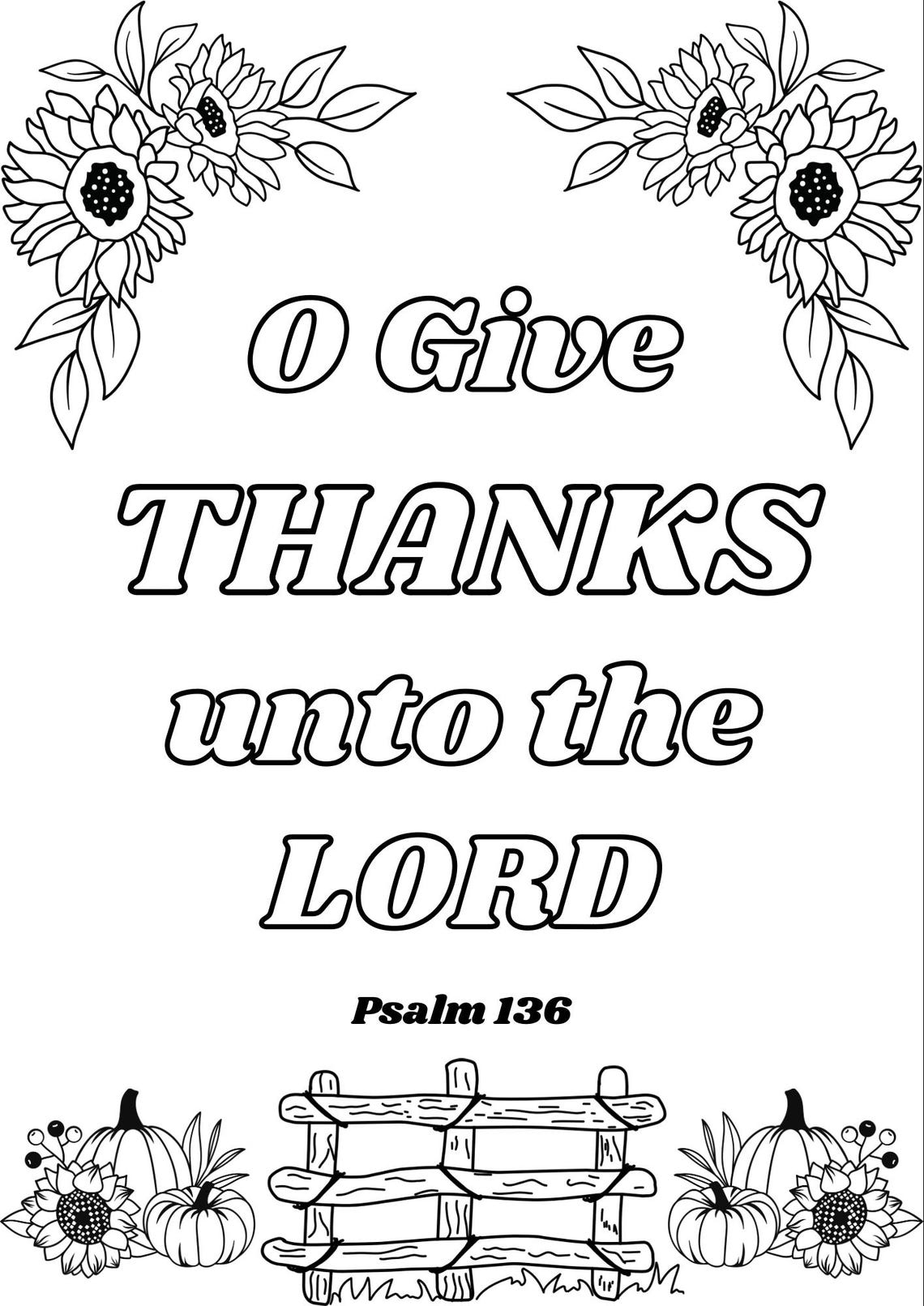 O Give Thanks Colouring Page Printable - Etsy