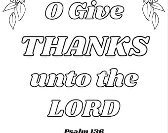 In Everything Give Thanks Colouring Page Printable - Etsy