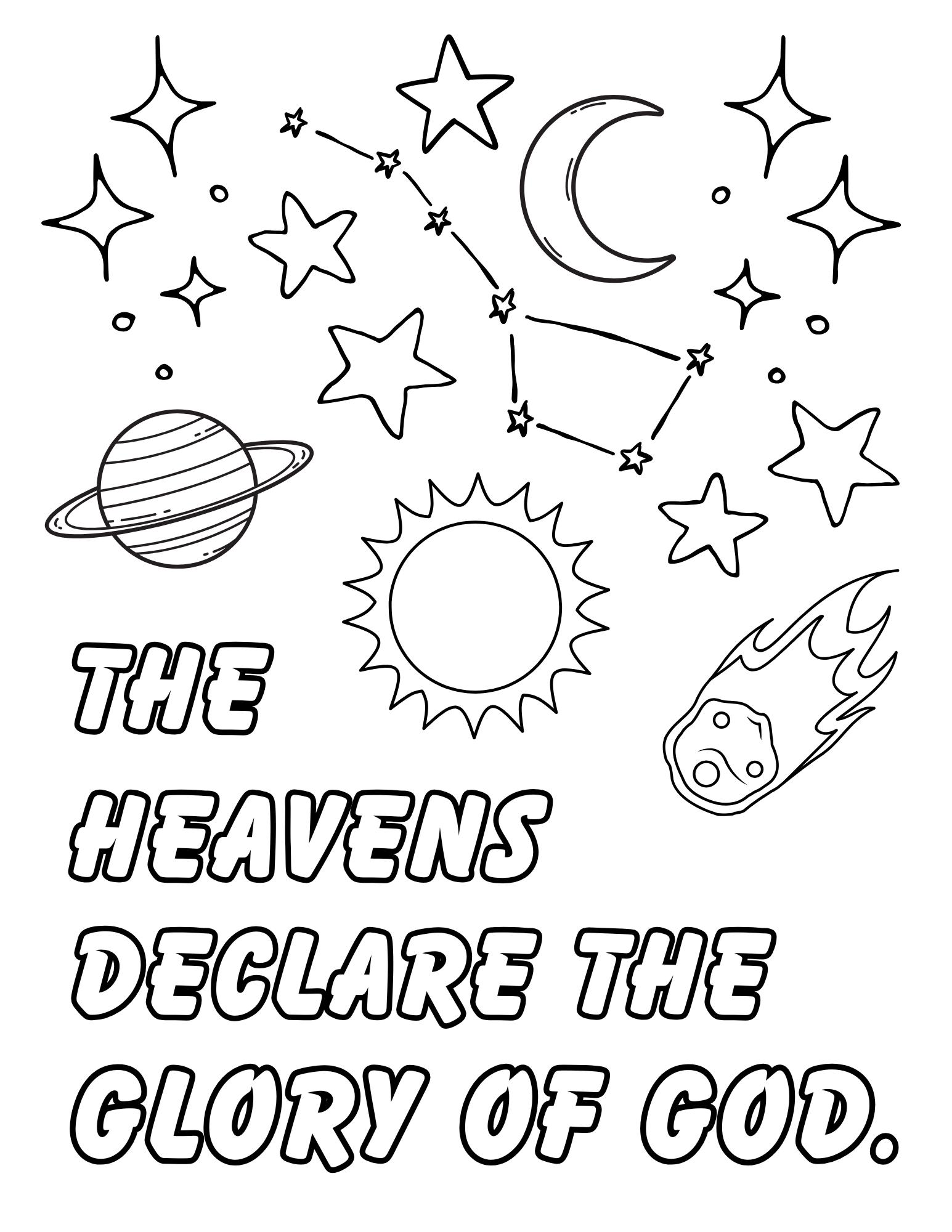 Psalm 19 Kids Coloring Page - Etsy
