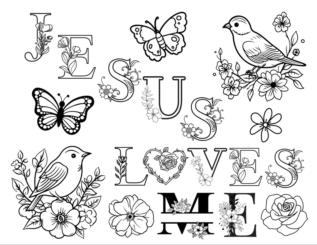 Jesus Loves Me Colouring Page Printable - Etsy