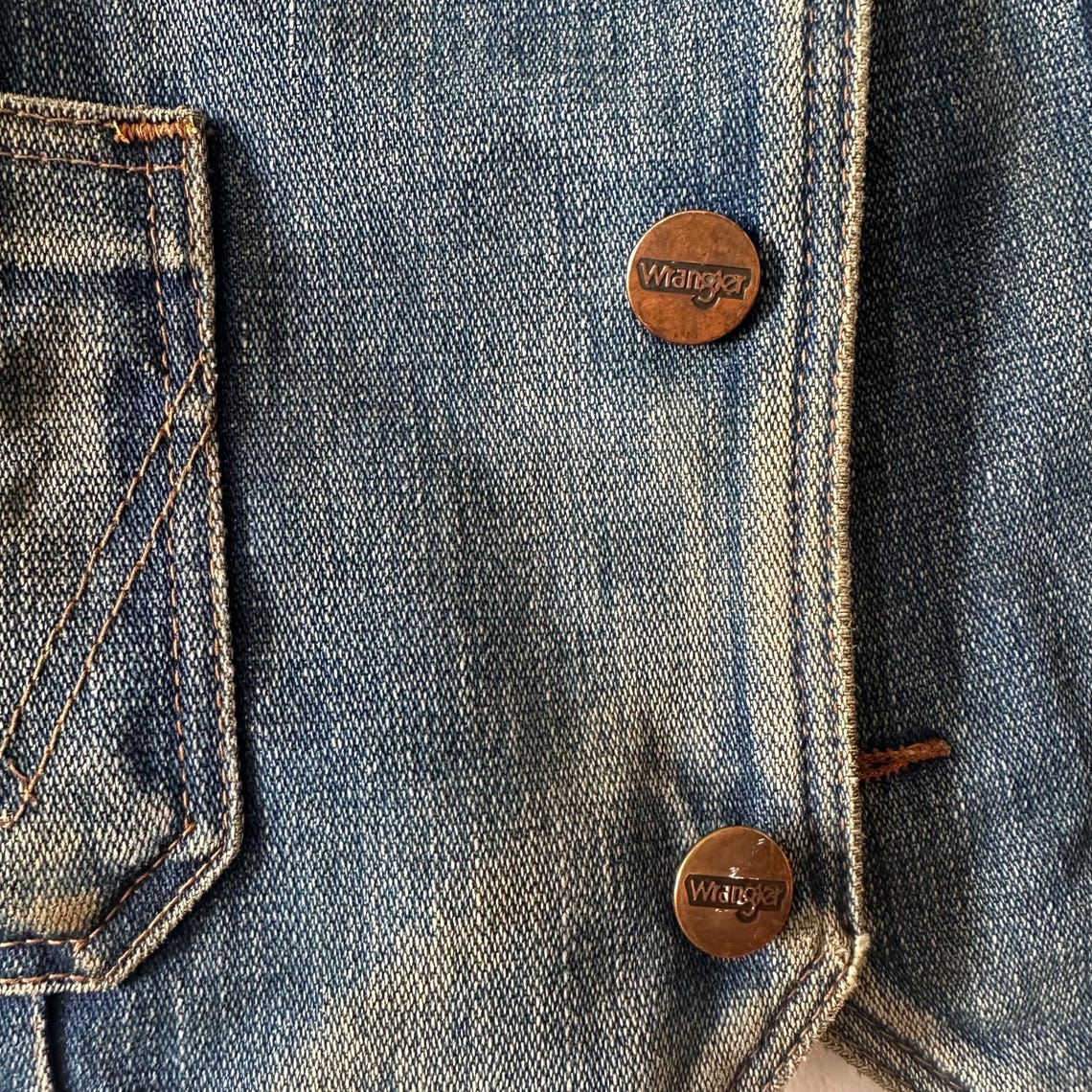 Men’s Vintage Wrangler 1970s Denim Rodeo Vest / Gilet Original Vintage ...