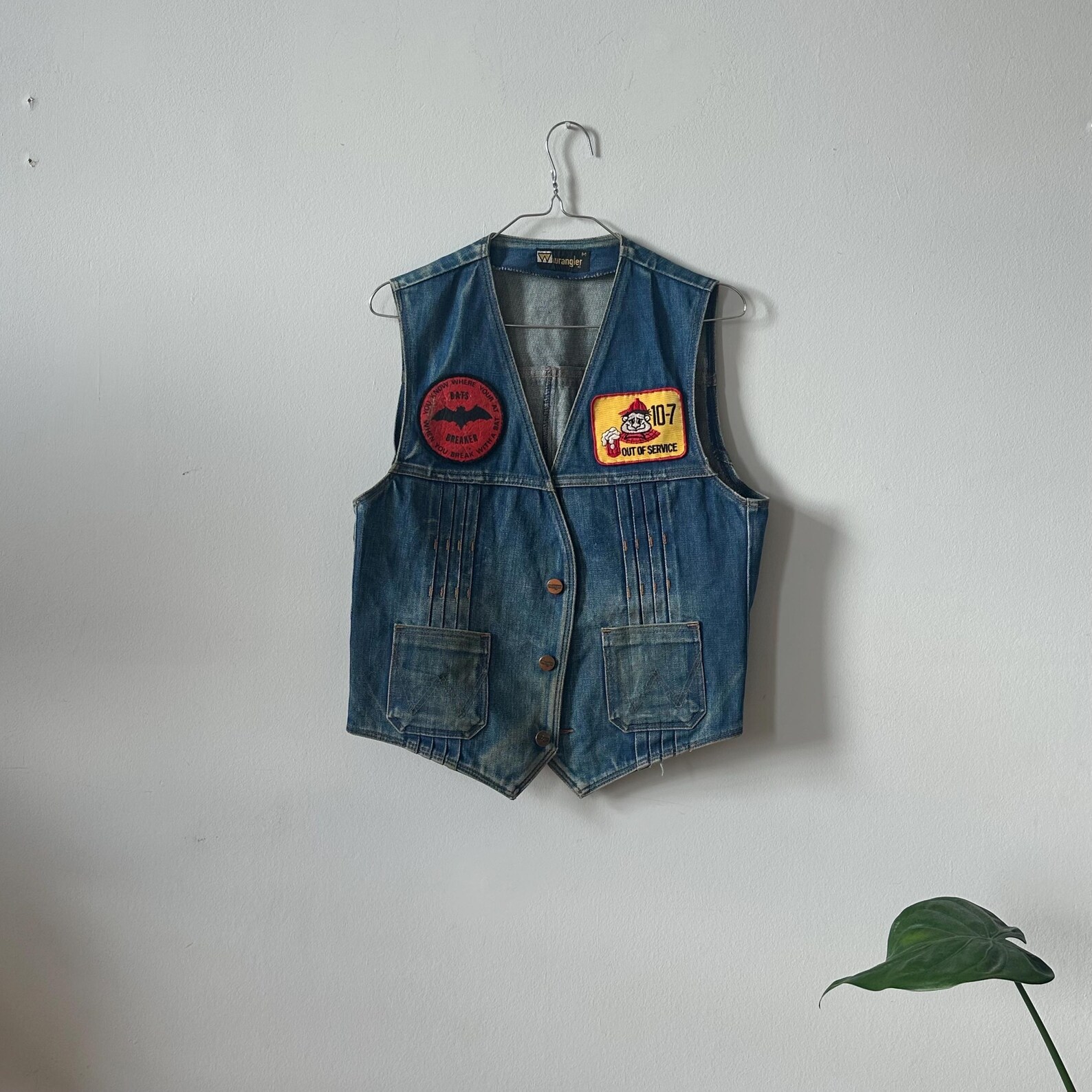 Men’s Vintage Wrangler 1970s Denim Rodeo Vest / Gilet Original Vintage ...