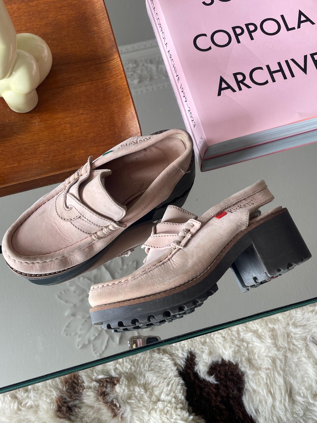 Vintage 1990s Y2K Butter Soft Nubuck Suede Dusty Pink Chunky Heel ...