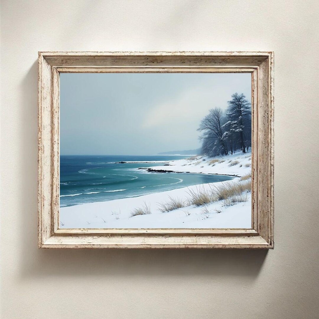 Winter Wall Art Snow Scene Wall Art Winter Landscape Art Coastal Wall ...
