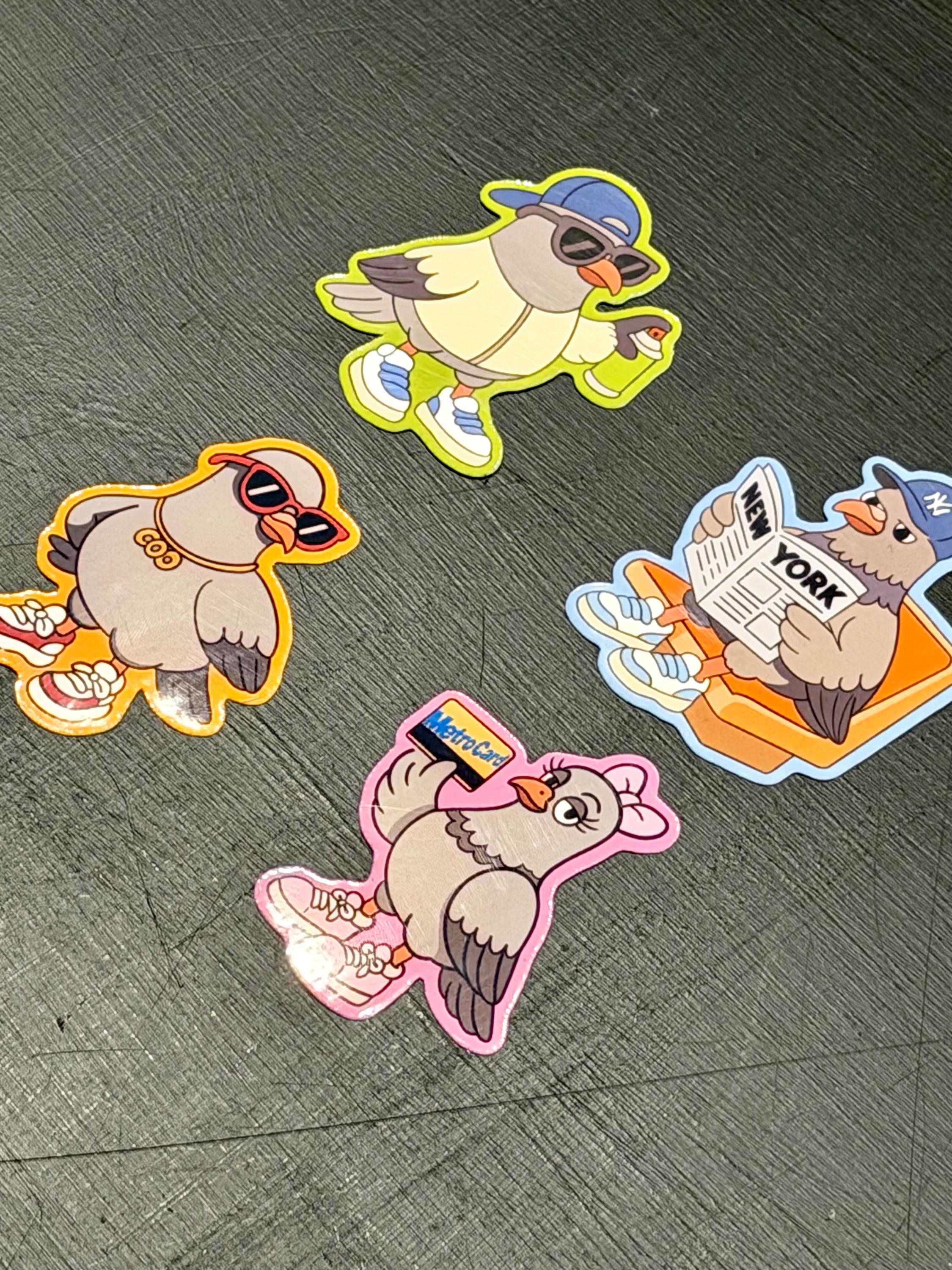 NYC Pigeon Sticker Set, Cute Stickers, Fun Stickers - Etsy