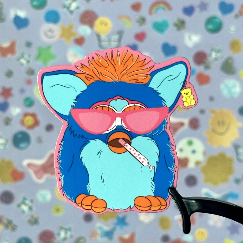 Furby Inspired Die Cut Stickers, Set of 4 Colorful and Quirky Designs ...