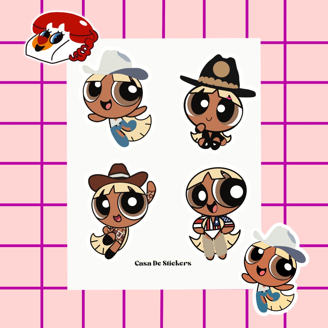 Cowboy Carter Beyonce Powerpuff Girl Sticker Sheet | Glossy ...