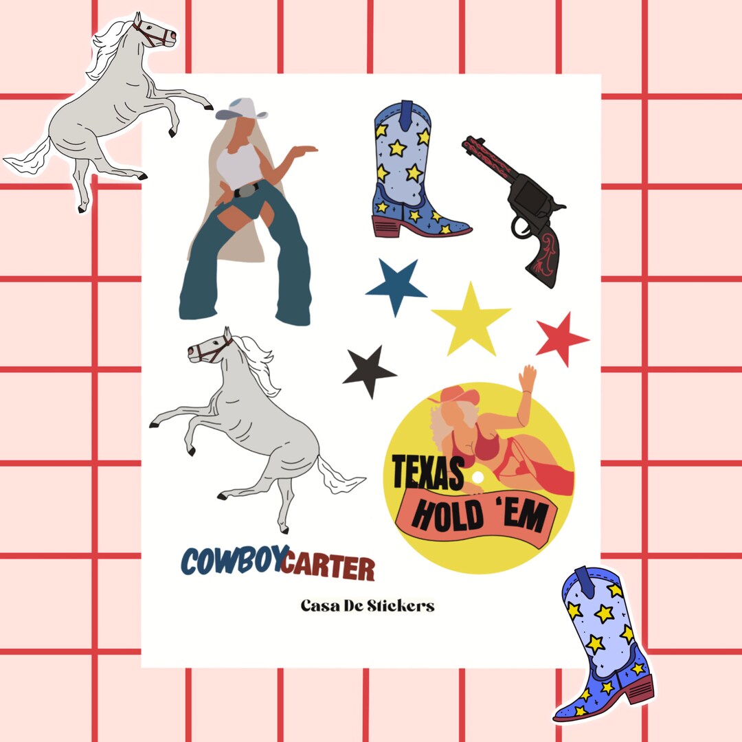 Cowboy Carter Beyonce Sticker Sheet | Glossy & Waterproof | Journaling ...