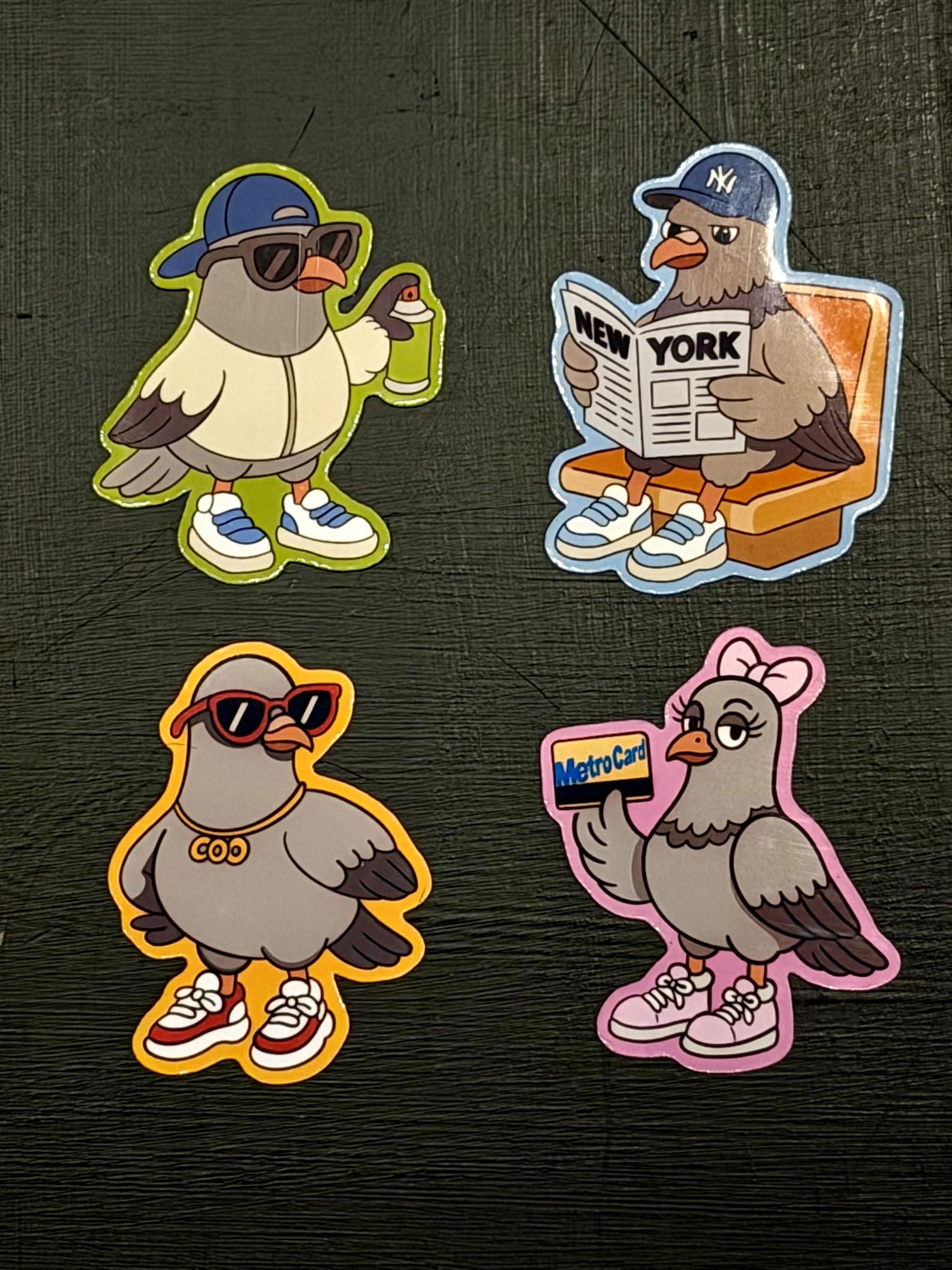 NYC Pigeon Sticker Set, Cute Stickers, Fun Stickers - Etsy