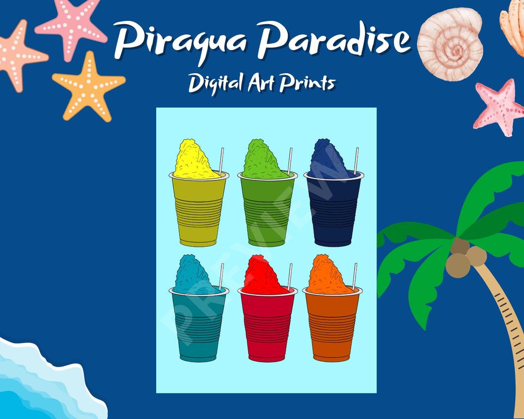 Piragua Paradise Digital Art Print: Puerto Rican Colorful Piragua - Etsy