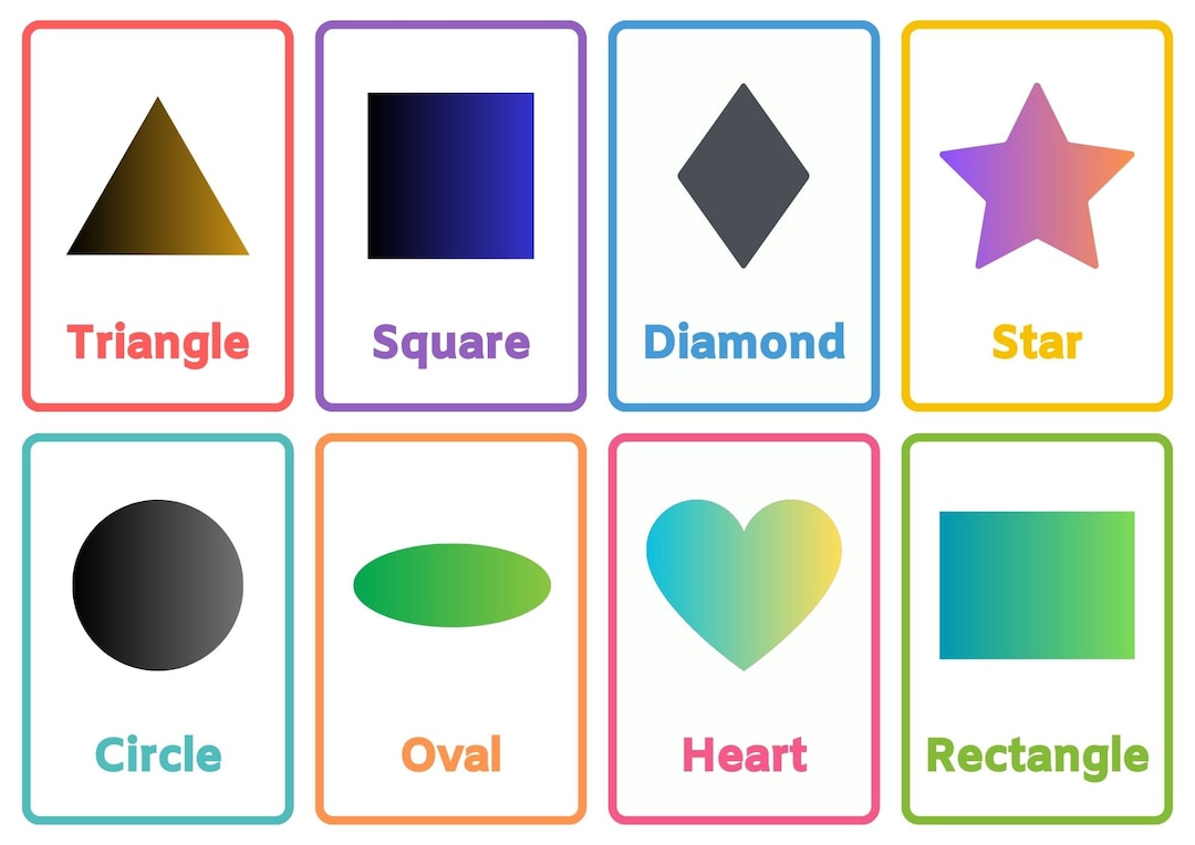 Printable 16 Different Shape Flashcards, Match the Shape, Toddler ...
