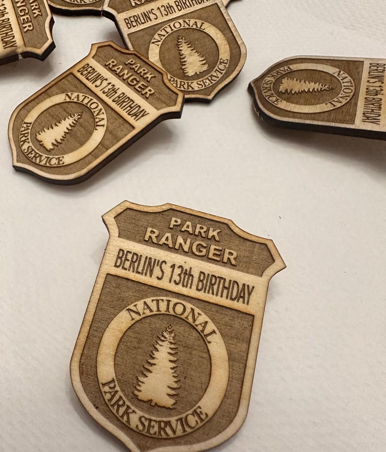 Wooden Laser Engraved Ranger Park Badge - Customizable - Etsy