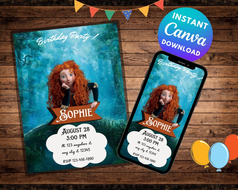 Brave Birthday Invitation, Birthday Party Invites Template, Printable ...