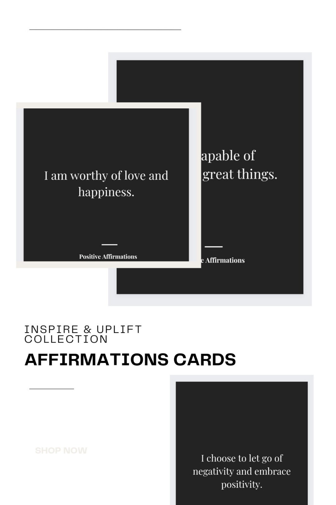 Positive Affirmation Cards, Printable Affirmations, Editable ...