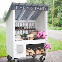 2 IN 1 Farm Stand Plans, DIY Roadside Produce Stand, Mobile Market Cart ...