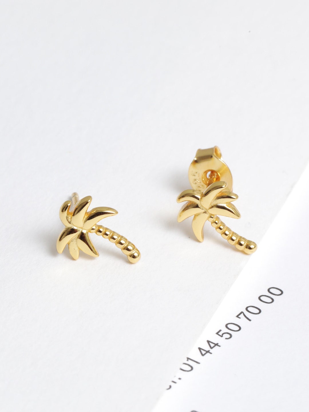 18K Gold Vermeil Palm Tree Stud Earrings gold Palm Tree Studs Aloha Earrings Mothers Day ...