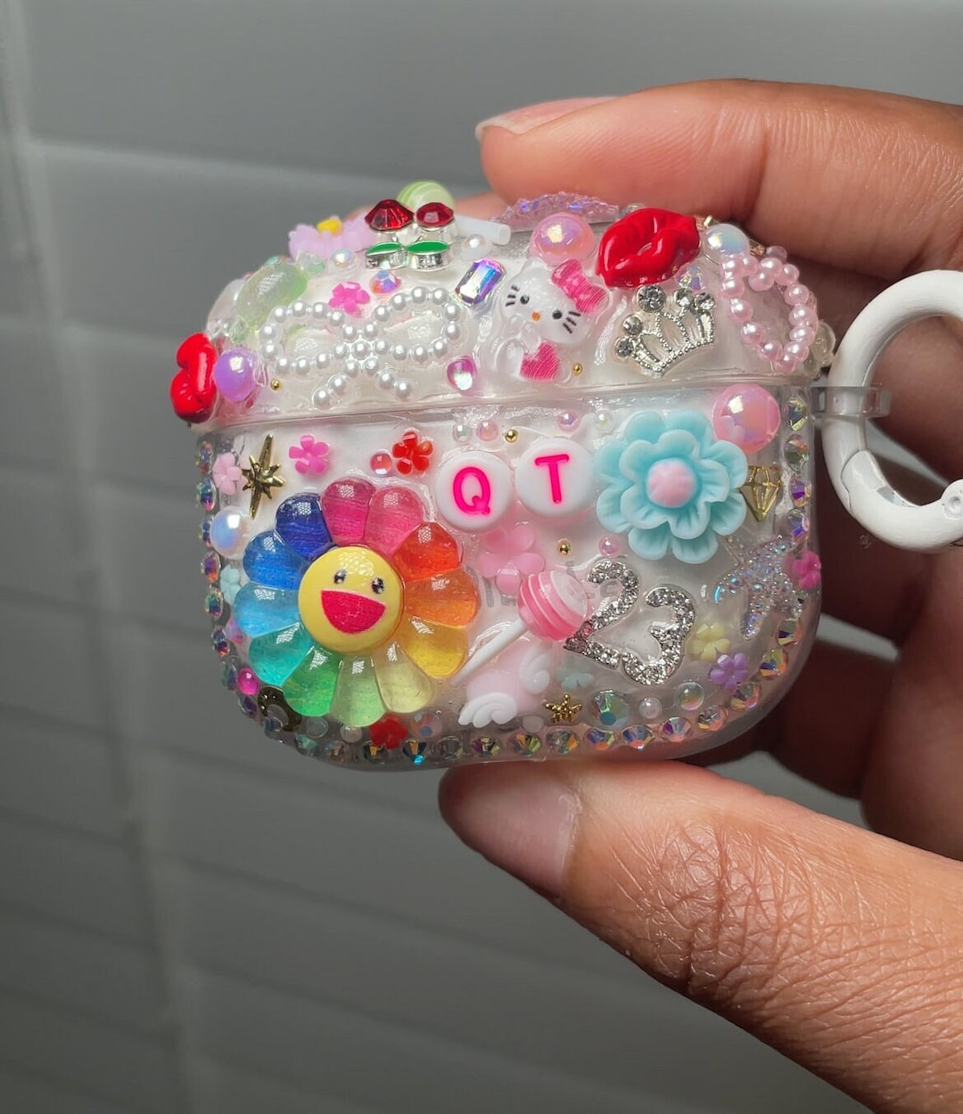 Airpods,junk AirPod Case,bling Case, Handmade, Freestyle, Rhinestone ...