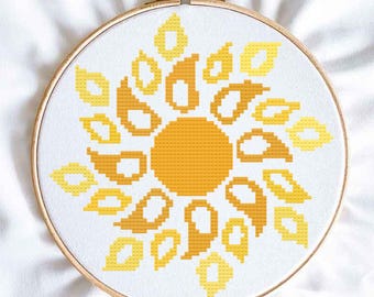 Floral Sun Cross Stitch Pattern PDF - Etsy