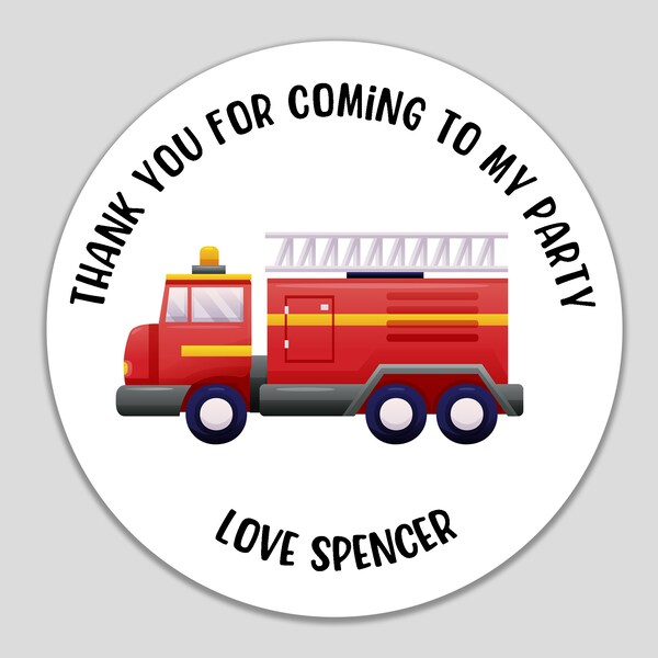Fire Truck Thank You - Etsy