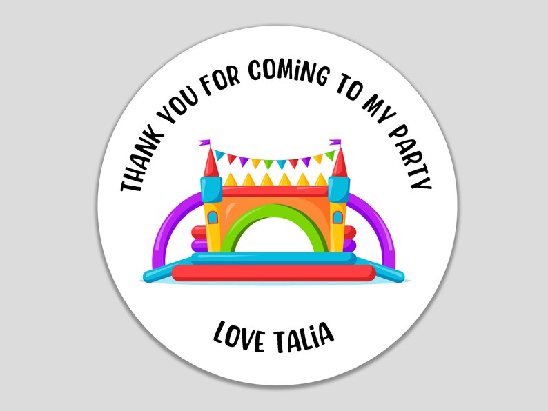 Personalised Bouncy Castle Thank You Stickers Birthday Bouncy - Etsy