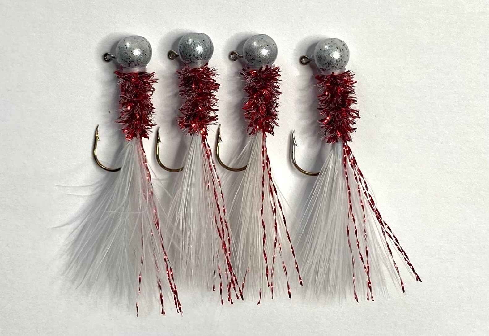 Hand Tied Crappie Jigs Red & Silver Jig Fish Bass Walleye Jig - Etsy