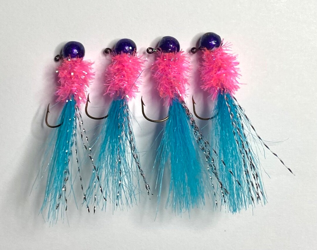 Hand Tied Crappie Jigs Blue Jig Fish Bass Walleye Jig Fishing Tackle ...