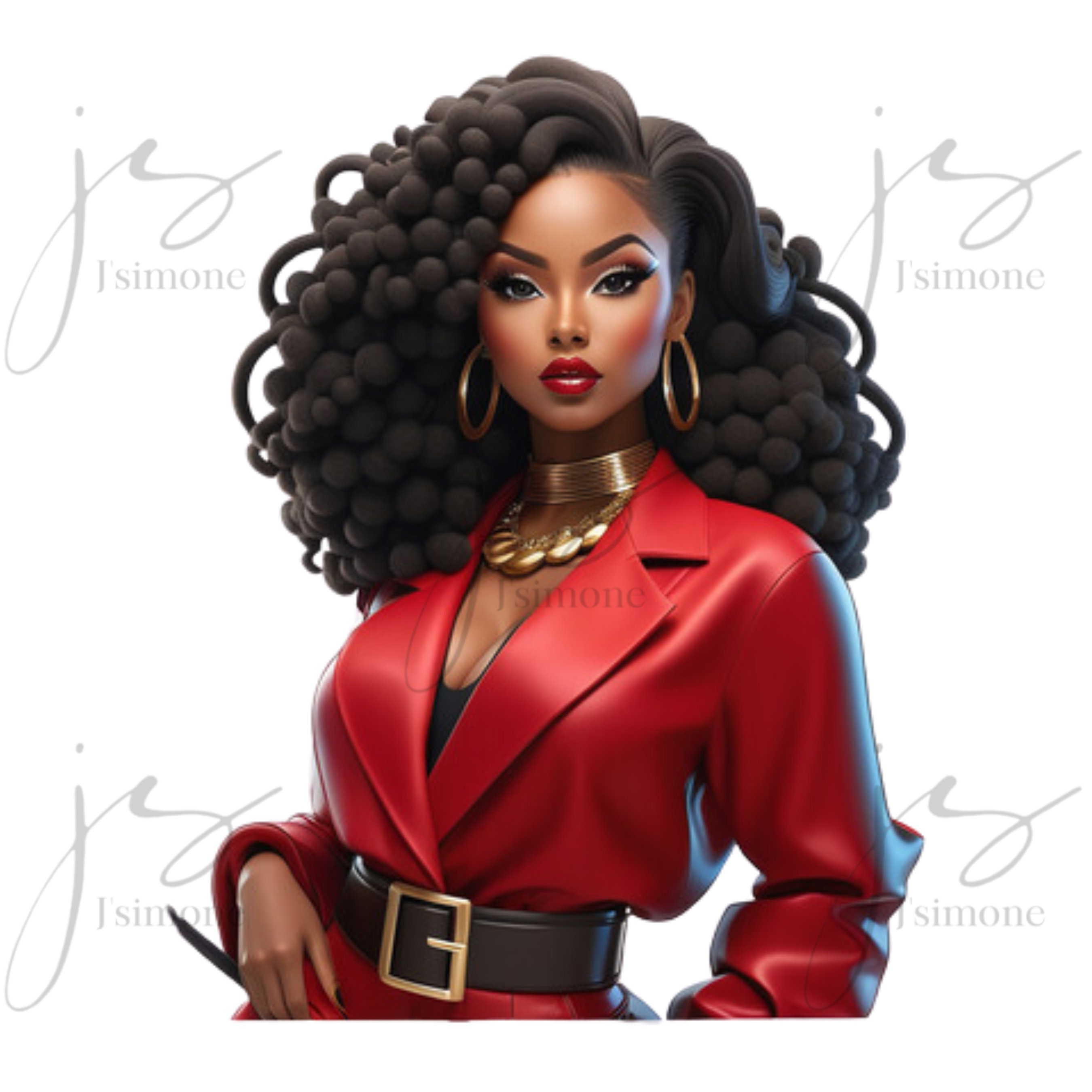3D Black Woman Clip Art Black Woman PNG-SVG Black Woman Clip Art 3D ...