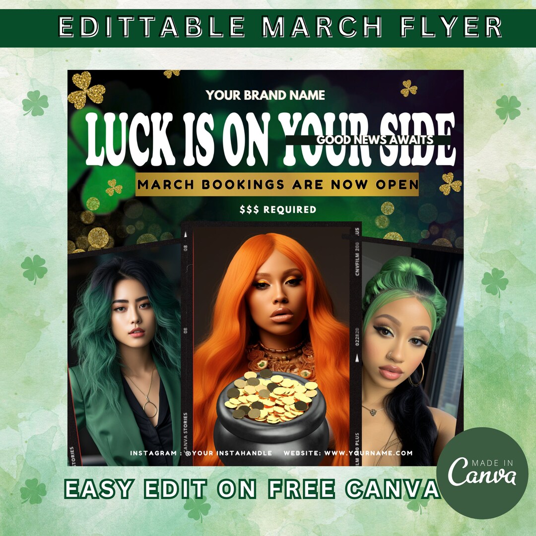 March Booking Flyer, March Flyer, March Books, St.patricks Day Flyer ...