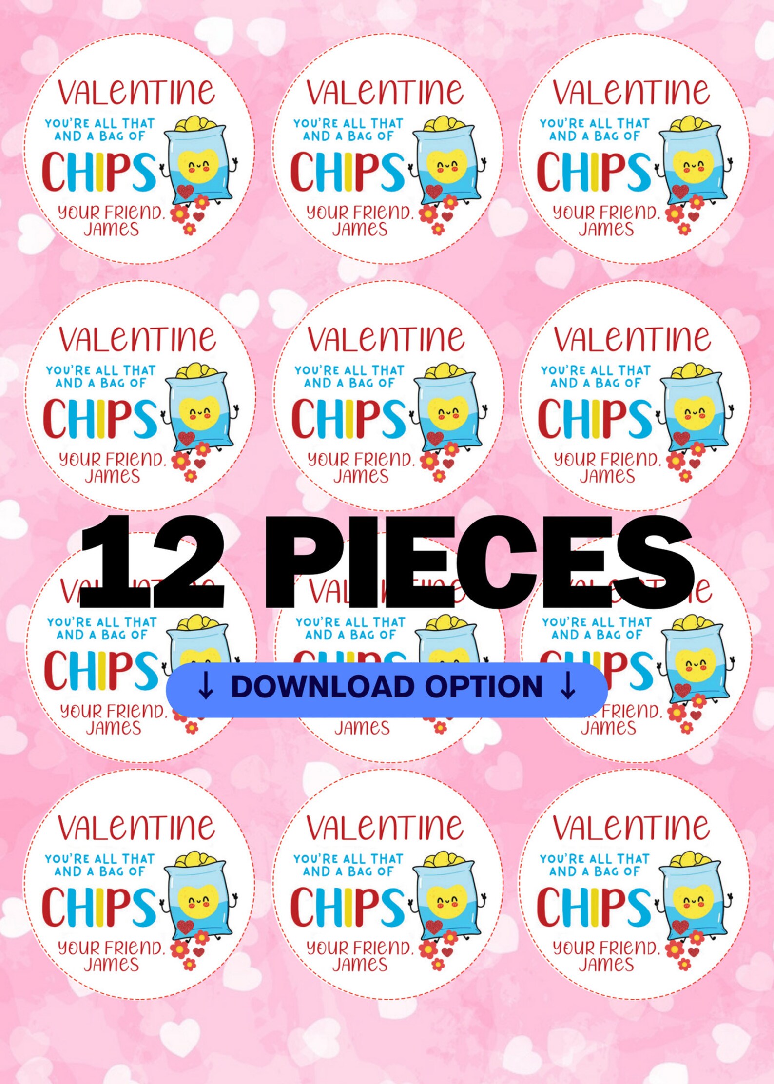 Valentine's Day Cards, Kids Classroom Valentine's Day Cards, Printable ...