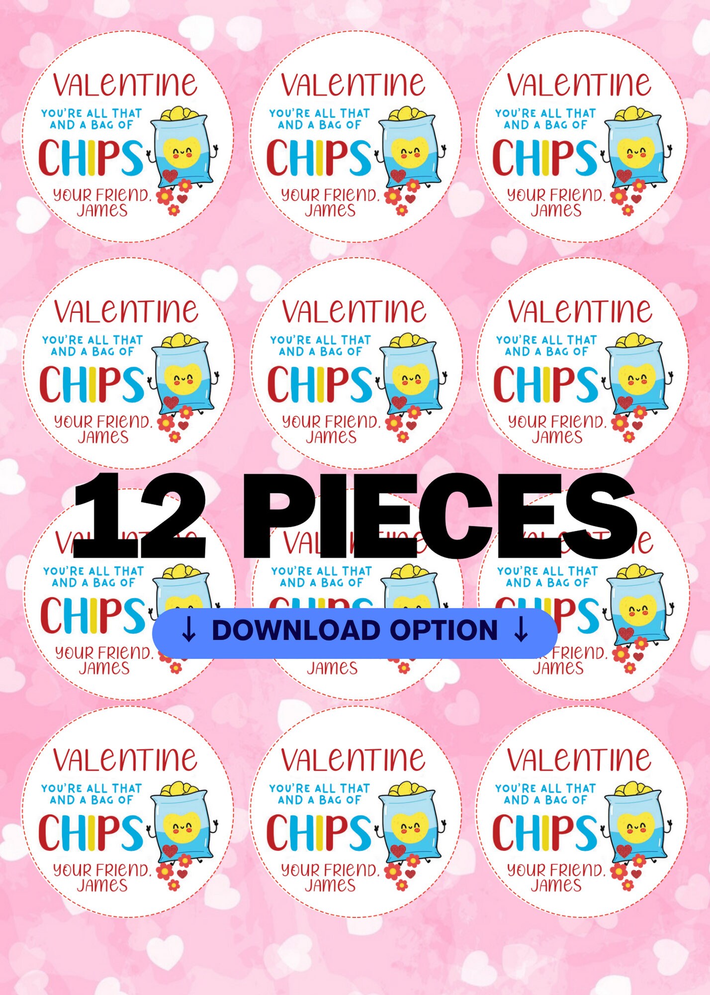 Valentine's Day Cards, Kids Classroom Valentine's Day Cards, Printable ...