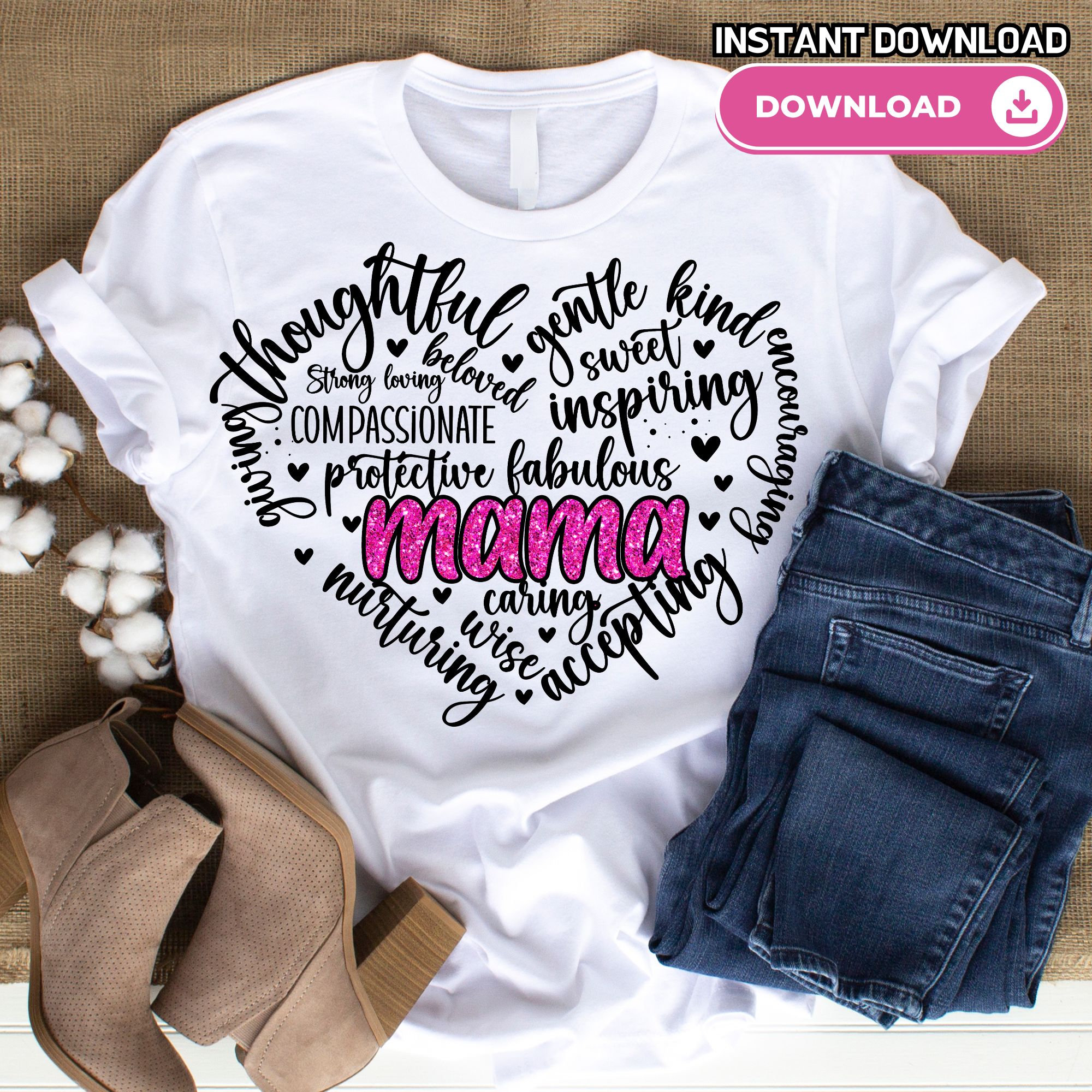 Mama Heart Png, Mom Png, Motivational Mom Quotes Png, Mothers Day Png ...