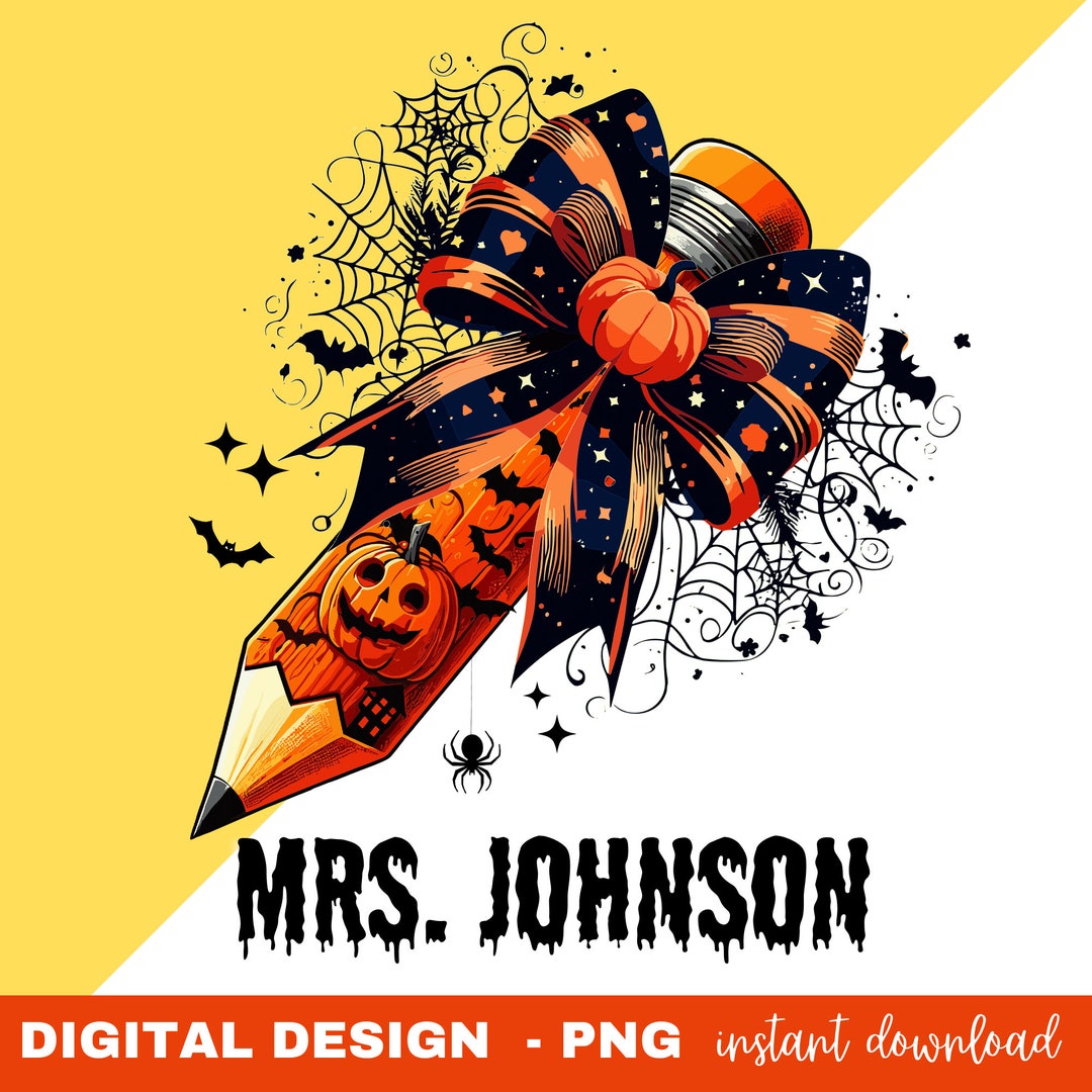 Custom Halloween Pencil Png, Halloween Coquette Bow Png, Halloween Png ...