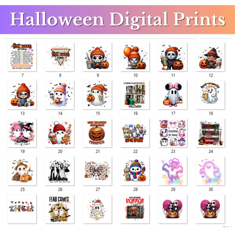 Halloween Mega Bundle Png, Horror Film Designs, Retro Halloween Png ...