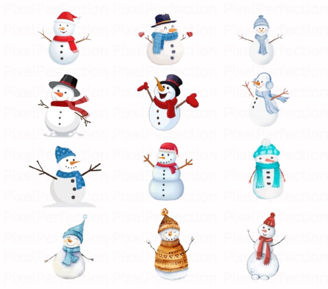 12 Snowman Faces Svg Bundle, Christmas Snowman Png, Snowman Face Svg ...